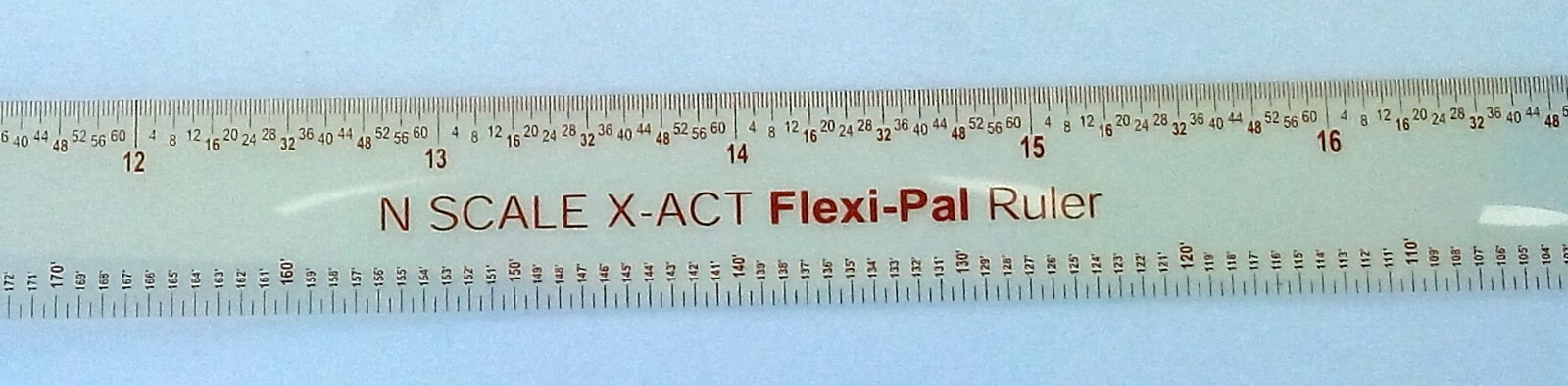 N Scale 24.5" Flexible Ruler Clear ruler with Sepia markings 24.5" L x ...