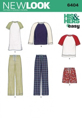 New Look Ladies & Mens Easy Sewing Pattern 6404 Pyjamas (NewLook-6404 ...