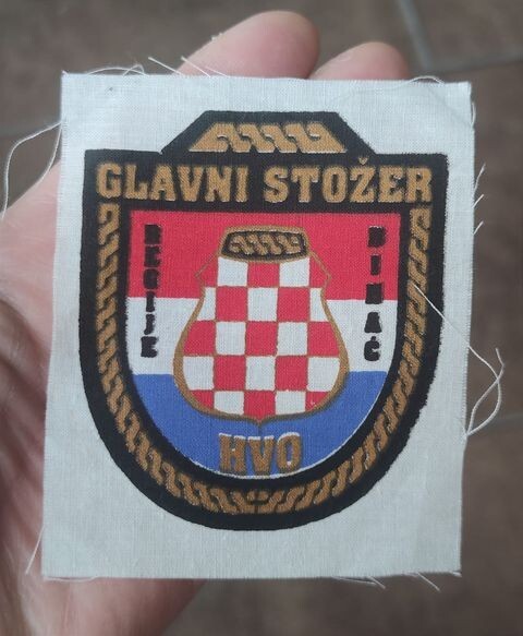 🔴CROATIA ARMY - HVO - HEADCOMMAND OF BIHAC REGION - rare war time patch ...