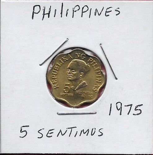 PHILIPPINES 5 SENTIMOS 1975 UNC THE NEW SOCIETY SERIES,MELCHORA AQUINO ...
