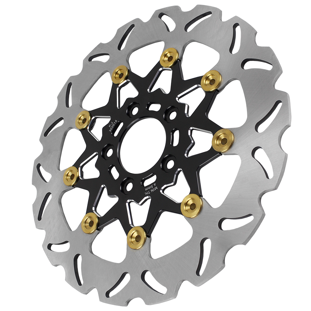 Black Gold Floating Front Brake Rotor for Harley Street Road Glide ...