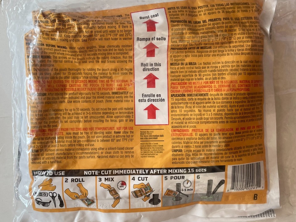 Sika Postfix Fence Post Mix, Mix-in-The-Bag Expanding Foam for ...