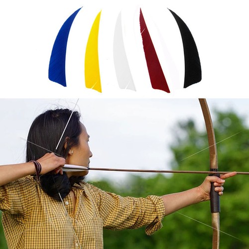 50Pcs 4 inch Shield Shape Turkey Feather Arrow Archery Hunting ...