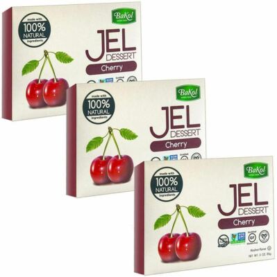 Bakol Vegan Cherry Flavor Jel Kosher Dessert Gelatin Kosher, 3 oz (Pack ...