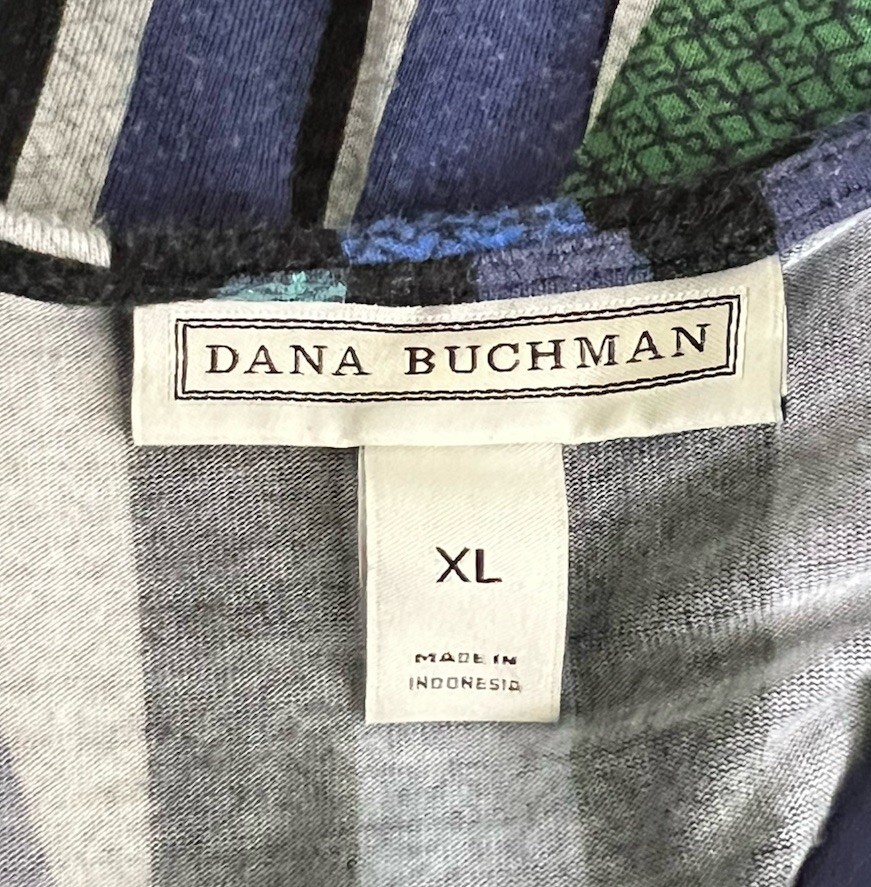 DANA BUCHMAN WOMEN’S MULTI COLOR GEOMETRIC PRINT 3/4 SLEEVE TOP SIZE XL | eBay