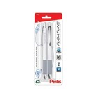 Pentel Floatune Retractable Pen 0.8mm White Barrel Blue Ink 2/Pk School ...