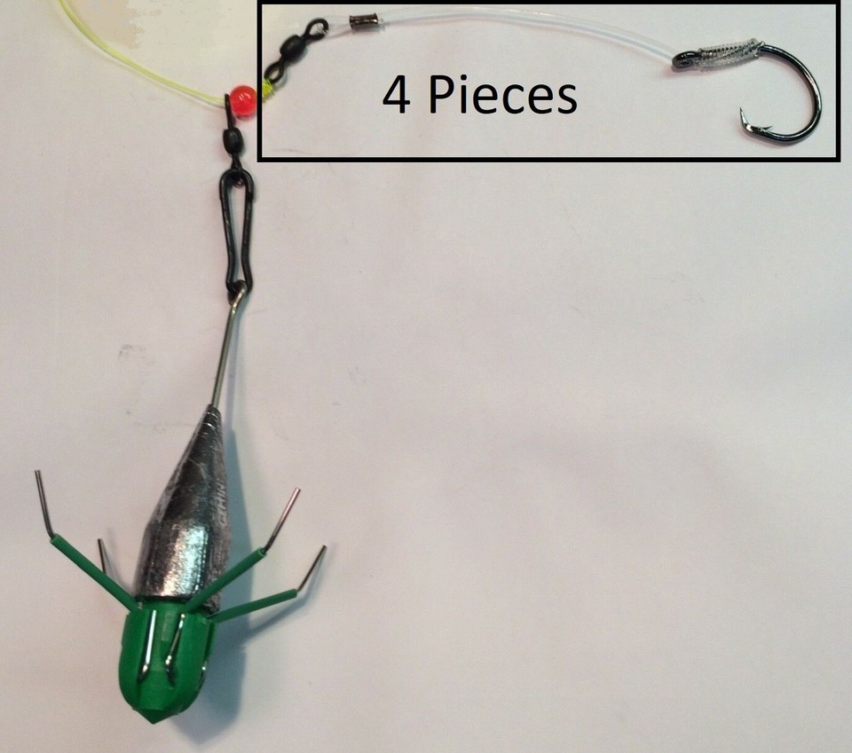 4 Pieces Heavy Duty Hatteras Style Drum Rig OBX Fish Finder Rig Red ...