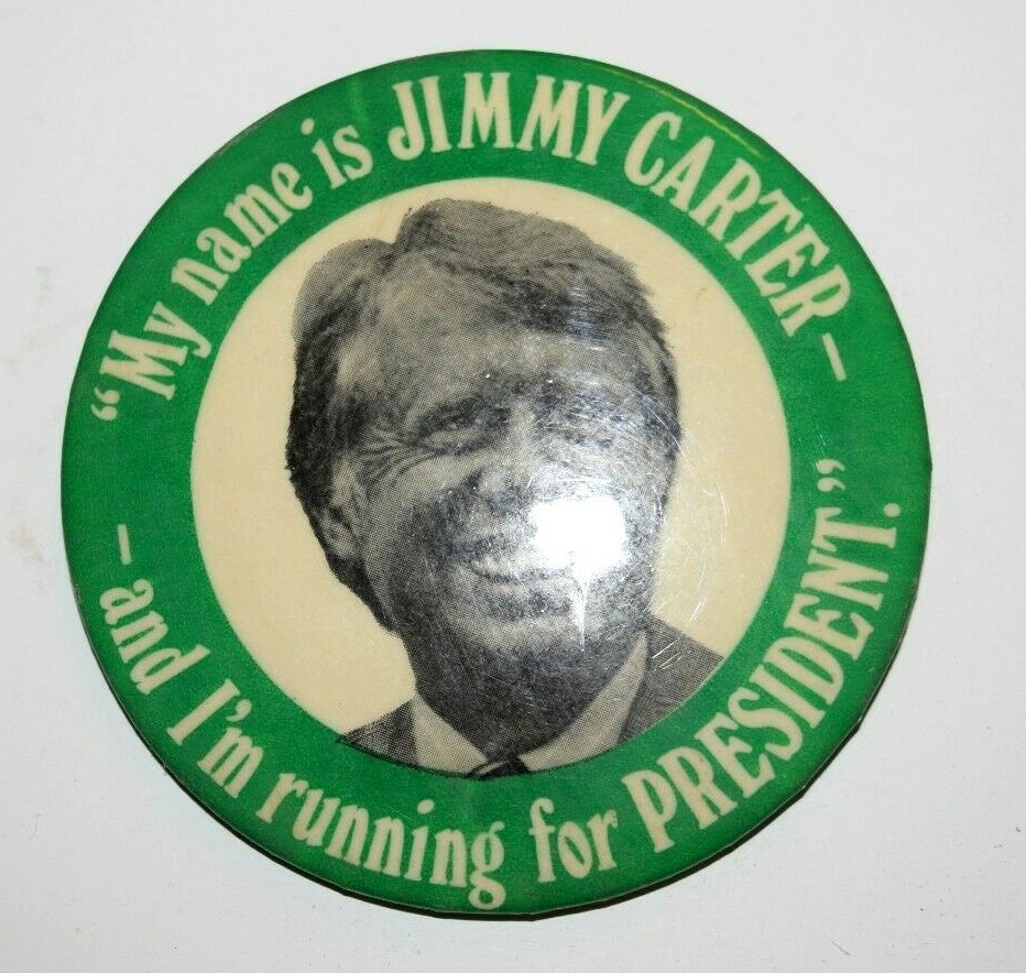 JIMMY CARTER "Running for President," Full-Color 1976, 3.25," Photo ...