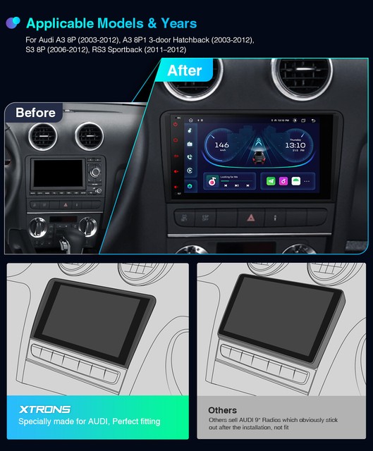 XTRONS IPS 8" Android 11 8-Core Car Stereo Radio GPS Head Unit DAB For ...