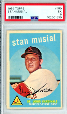 1959 Topps Stan Musial baseball card, PSA Graded EX 5, #150 in the set ...