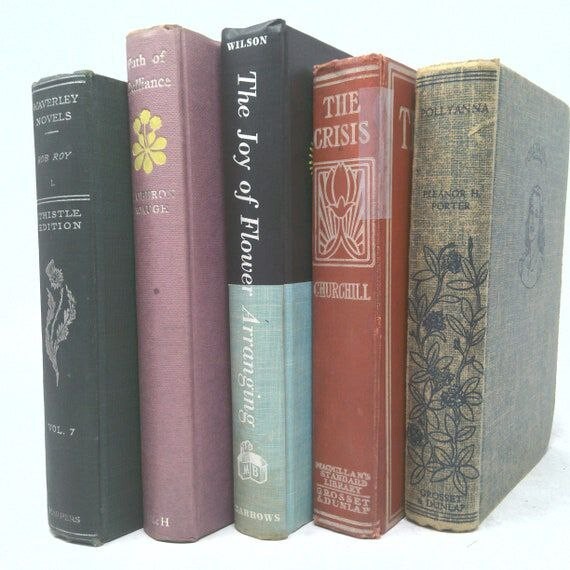 Lot of 9 Vintage Old Antique Hardcover Books - random colors | eBay