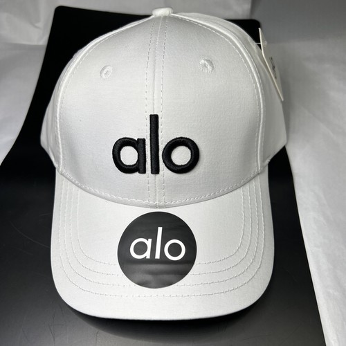 Alo Yoga Cap Hat Active Lightweight white black logo OSFA | eBay