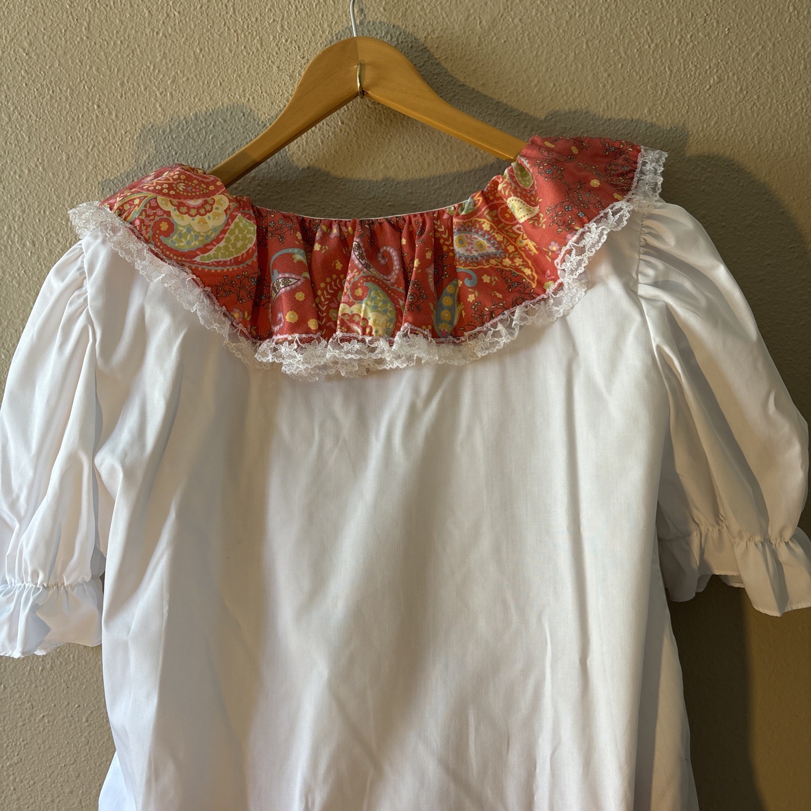 Vtg Square Dance Skirt Set Full Circle White Ora Lace Paisley Medium 3 ...