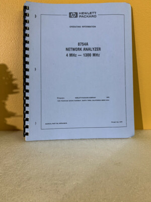 HP 08754-90016 8754A Network Analyzer 4 MHz-1300 MHz Operating ...