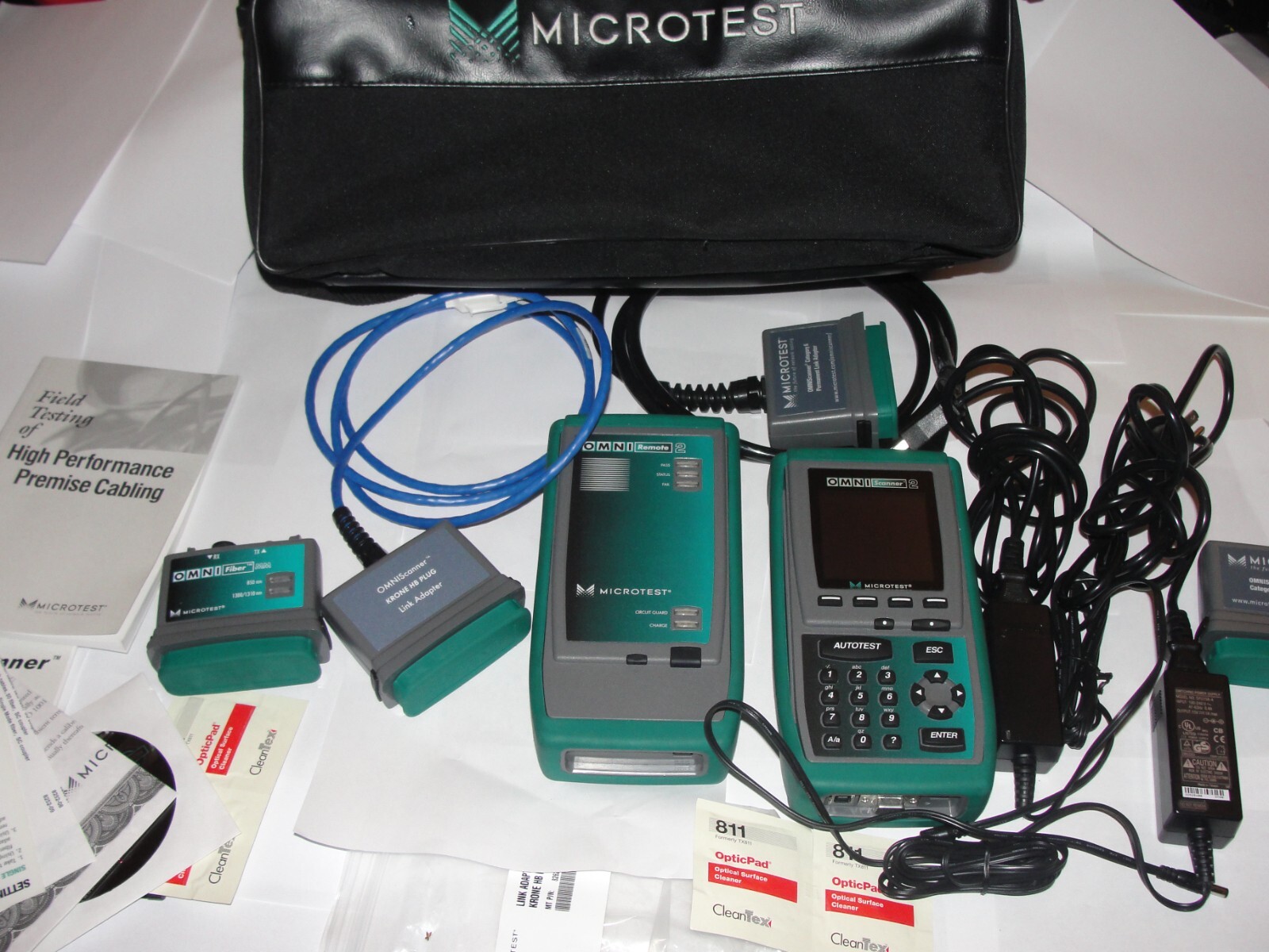 Fluke Microtest OMNIScanner 2 Cat5e Cat6 Certifier Tester OMNI MM Fiber ...