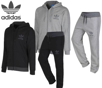 Mens Adidas SPO Full Tracksuit Set Black & Grey | eBay