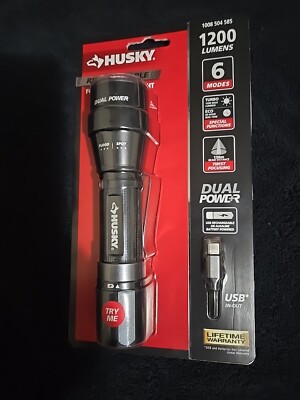 Husky Rechargeable Focusing Flashlight - 1200 Lumens - 6 Modes - 1008 ...