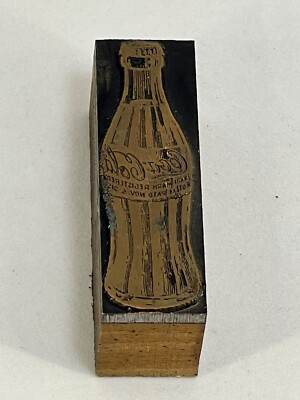 Coca-Cola Trademark 1915 Bottle Printers Print Block Wood Copper ...
