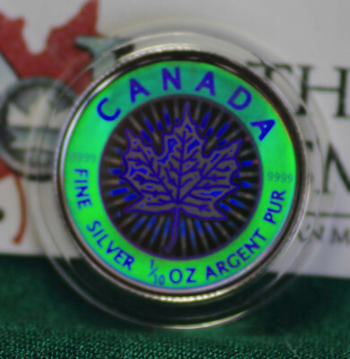 2003 Canada Silver Maple Leaf Hologram $2 pure silver from 5 coin set ...