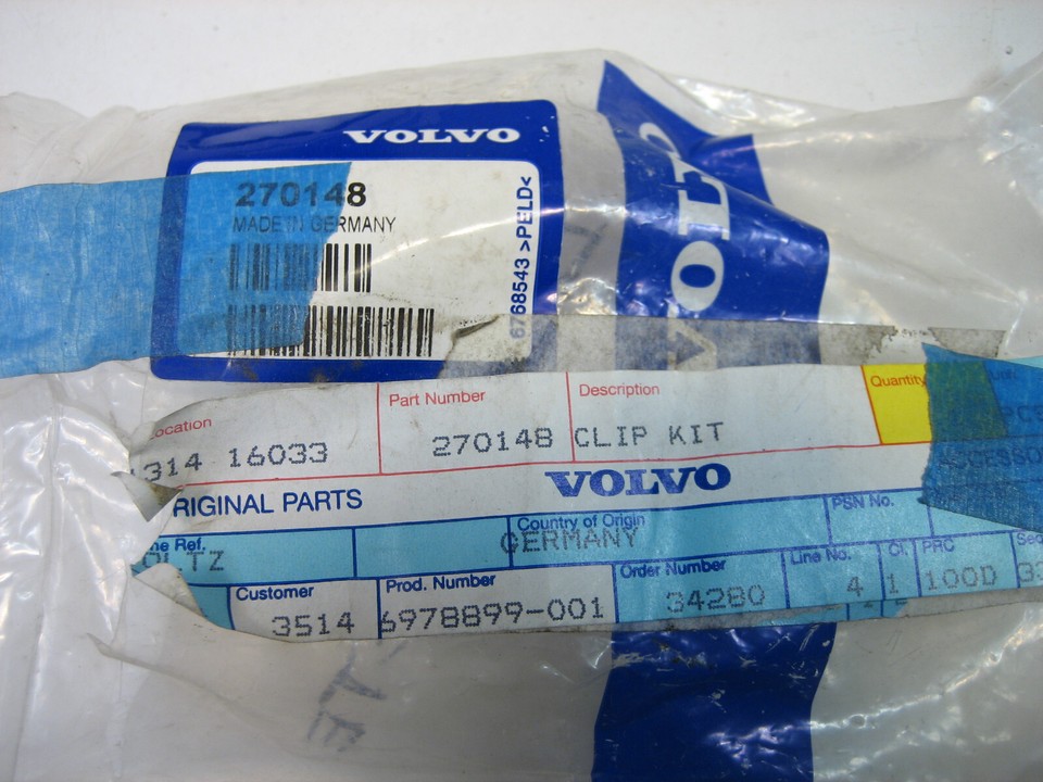 Genuine Volvo 240 Windshield Trim Clip Kit Partial Incomplete NOS ...