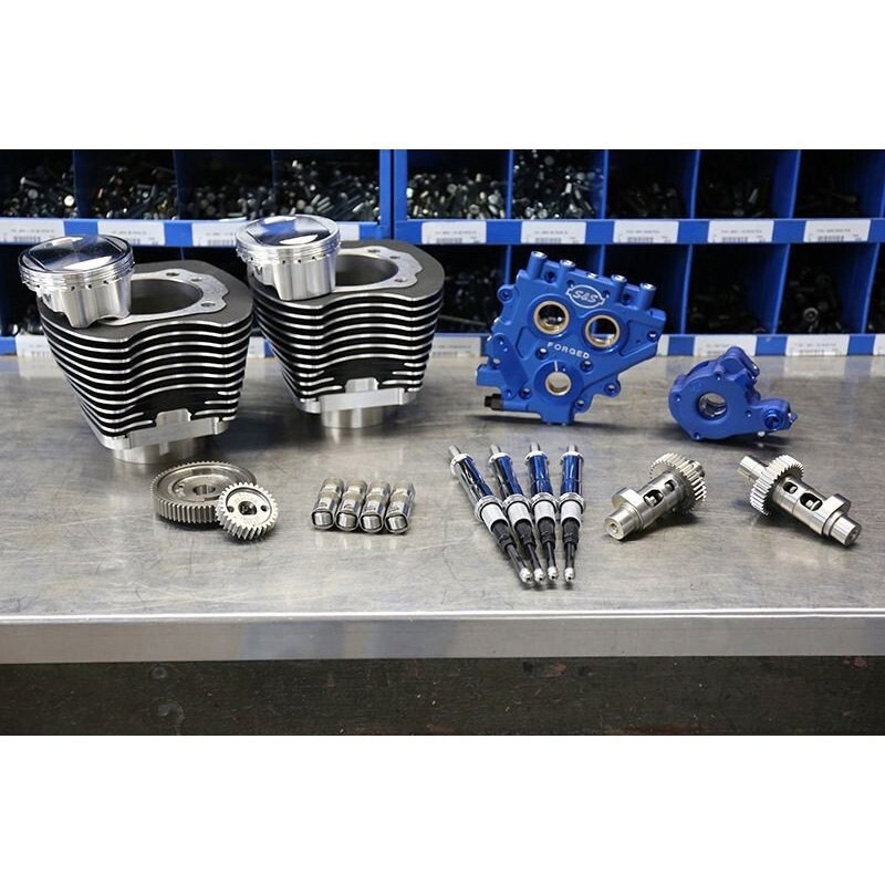 S&S Cycle 110" Power Package – Big Bore Engine Kit w/ 585 Cams & TC3 ...