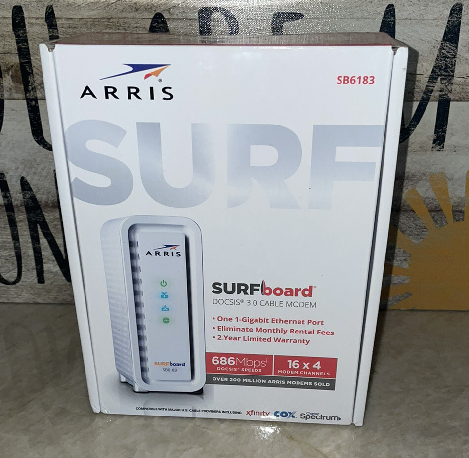 ARRIS SURFboard SB6183 16x4 Docsis 3.0 Cable Internet White Modem ...
