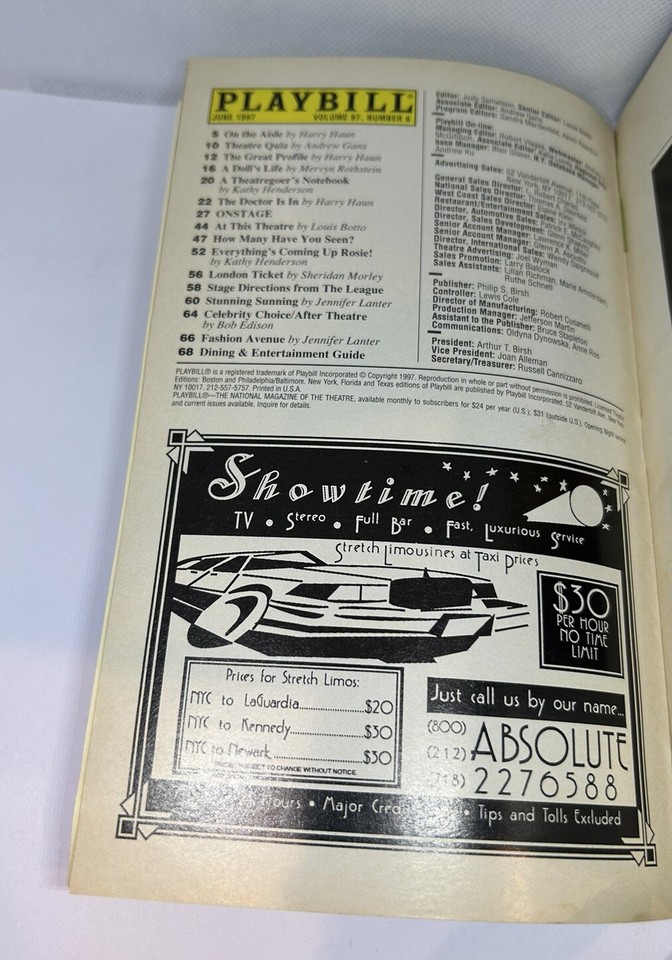 Playbill 1997 Victor Victoria Raquel Welch Tony Roberts Marquis Theatre ...