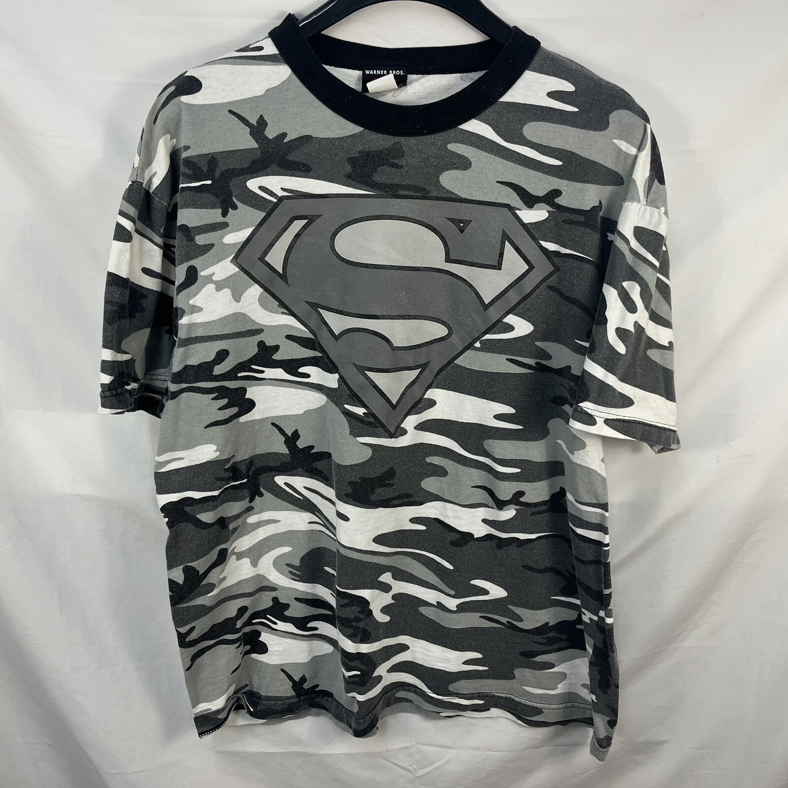 VITNAGE Y2K GRAY CAMO SUPERMAN LOGO T SHIRT SIZE L US… - Gem
