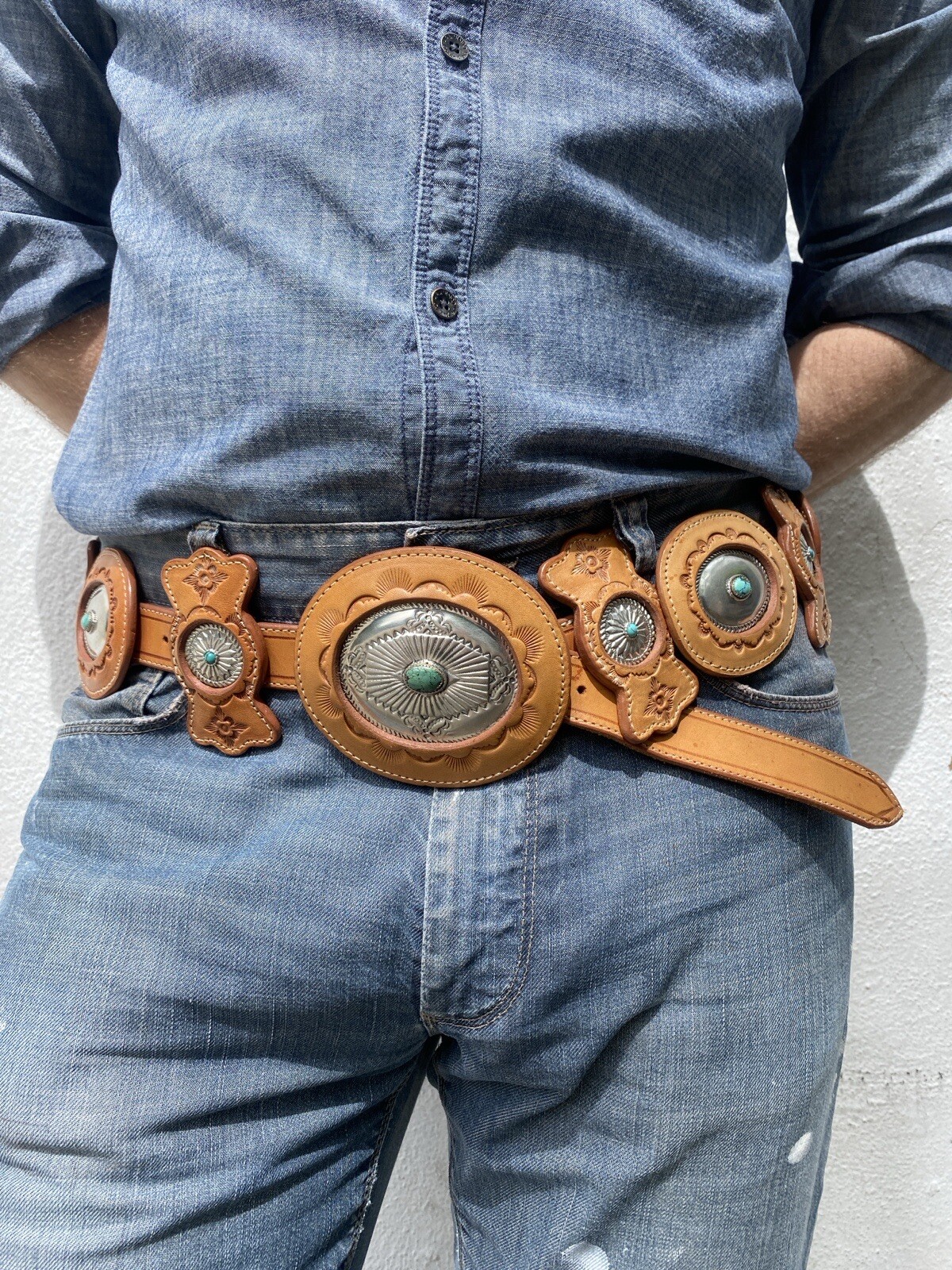 Fred Coen Santa Fe Sterling Silver Turquoise Natural … - Gem