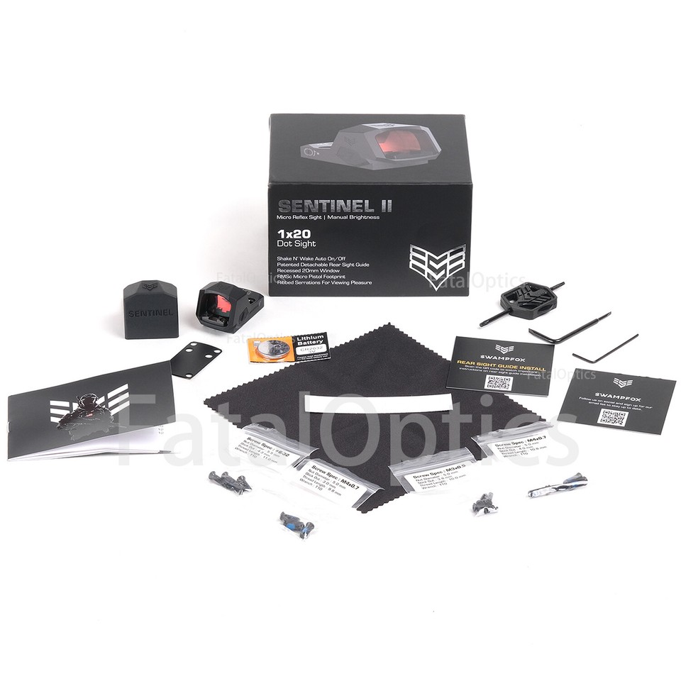 Swampfox Sentinel II 2 1x20mm 3MOA Green Dot RMSc Footprint Back Up ...
