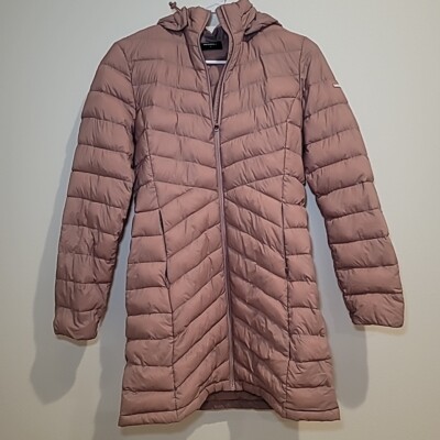 Merrell Long Puffer Jacket - Peach Pink Puffer Women's Size S | eBay