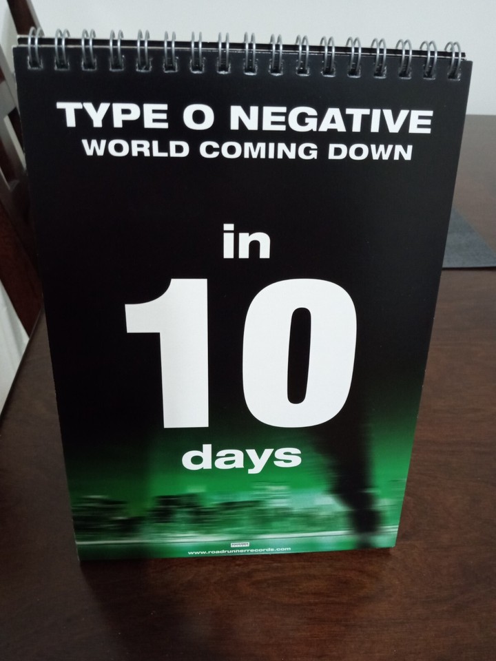 TYPE O NEGATIVE OFFICIAL PROMO WCD COUNTDOWN FLIP CALENDAR SUPER RARE ...