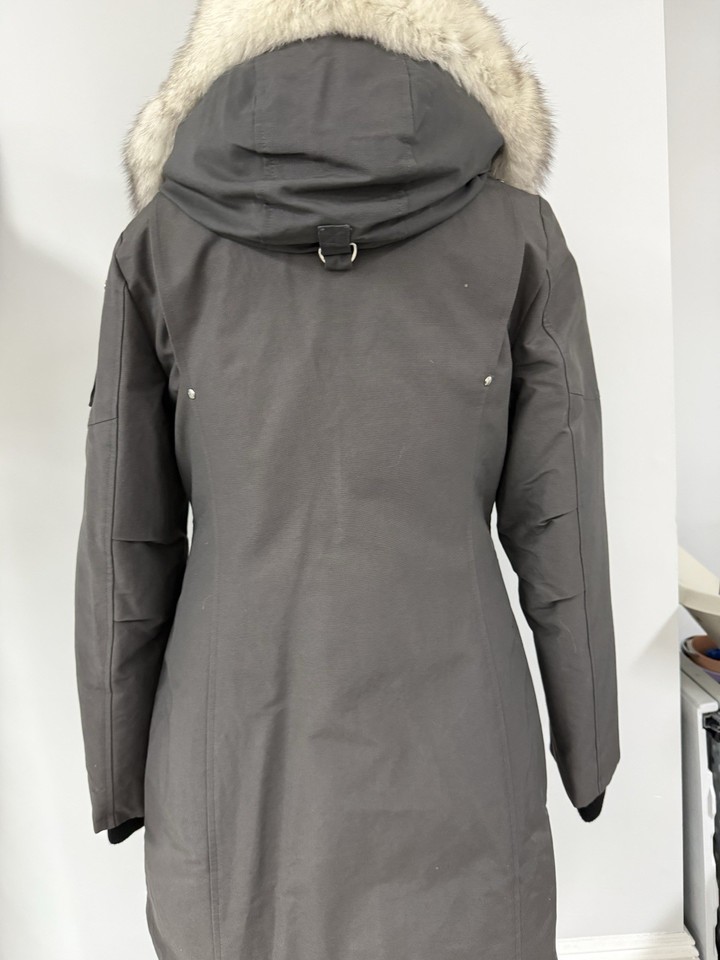 NWT. Women’s Moose Knuckles coat Jacket Gray W/white Fur Trim Size L | eBay