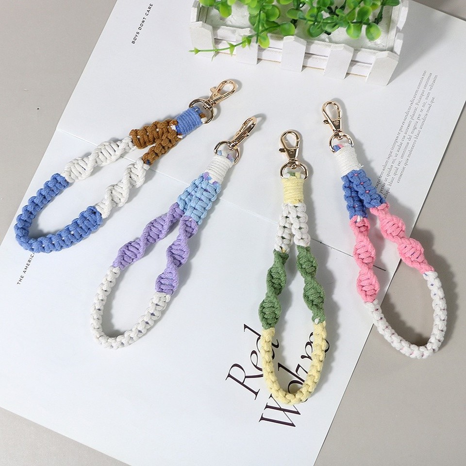 6PCS Boho Macrame Phone Wrist Strap, Cell Phone Lanyard with Tether Tab ...