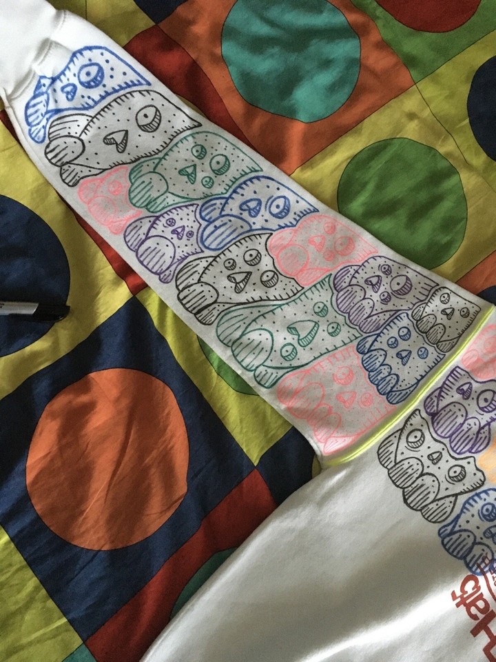 kodone deathat5 hoodie 1/1 hand drawn and printed by artist medium ...