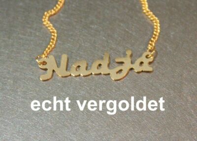 Classy Necklace Nadja Chain Real Gold Plated Name Necklace New | eBay ...