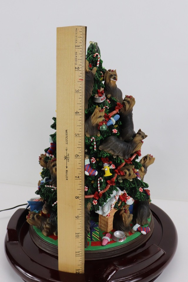 Danbury Mint Yorkie Yorkshire Terrier Dog Christmas Tree Lighted ...