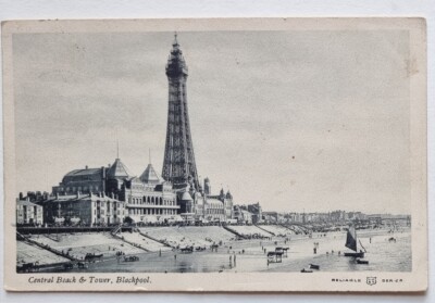 Cartolina Vintage 1904 Central Beach & Tower Blackpool | eBay