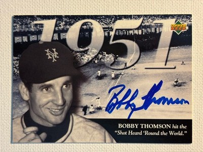 BOBBY THOMSON NEW YORK GIANTS 1994 UPPER DECK AUTOGRAPHED BASEBALL CARD ...