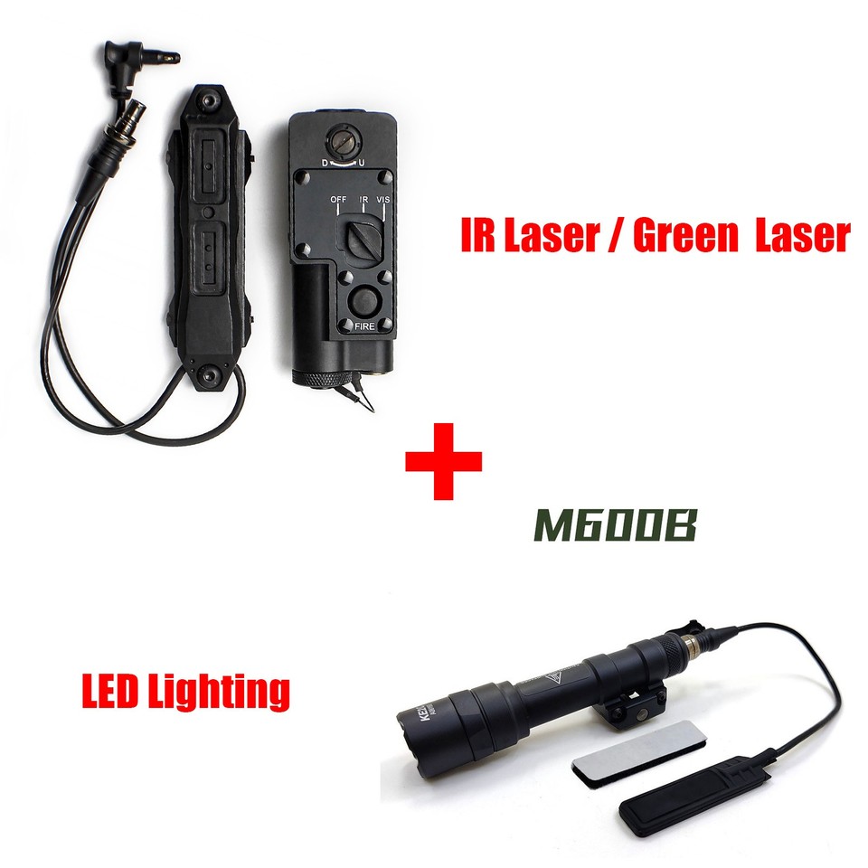 CQBL-1 IR Green Laser Sight + M300B/M600B/M600C Flashlight + Tactical ...
