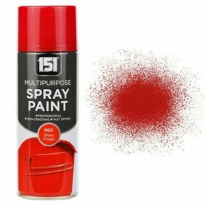 151 Multipurpose Spray Paint Red Gloss Aerosol Wood Metal Brick Non ...