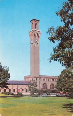 Postcard CT Waterbury Railroad Station Train Clock Tower Union Station ...