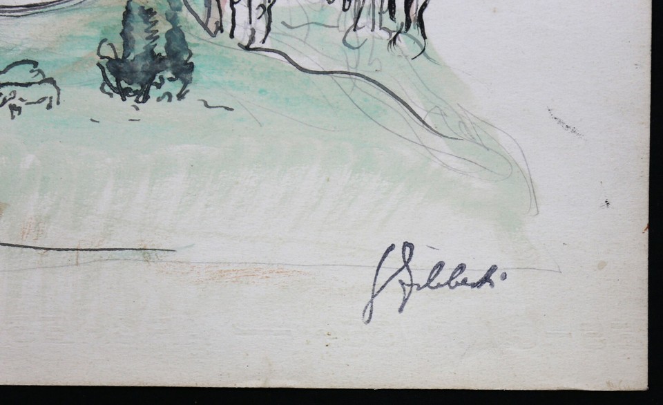 Georges Guido Filiberti (1881-1970) La Festa Acquerello Milan Italia ...