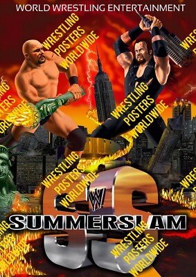 #386 WWF WWE SUMMERSLAM 1998 HIGHWAY TO HELL UNDERTAKER STONE COLD A4 ...