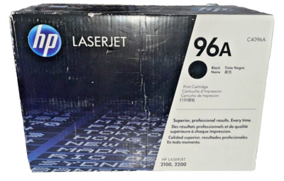 Genuine OEM HP 96A Black Toner Cartridge C4096A for LaserJet 2100, 2200 ...