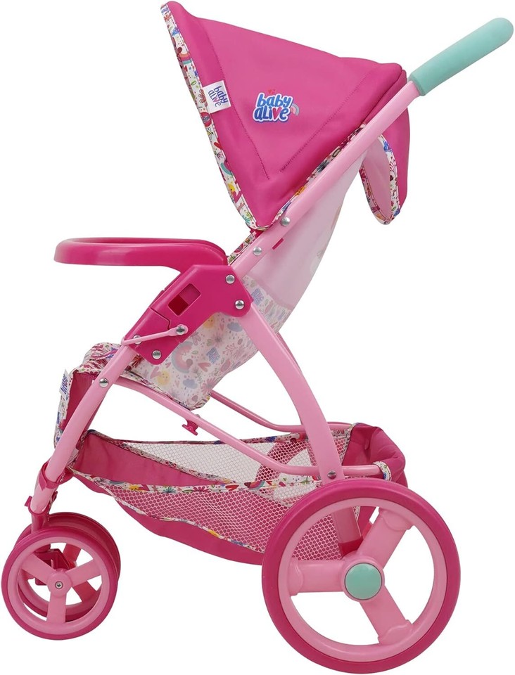 Baby Alive: Doll Jogging Stroller - Pink & Rainbow - Fits Dolls Up to ...