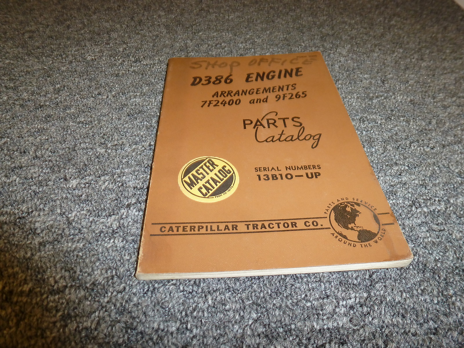 Caterpillar Cat D386 Engine Arrangements 7F2400 & 9F265 Parts Catalog ...