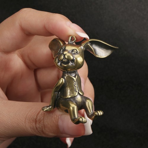 Tabletop Figurine Brass Rabbit Animal Statue Sculpture Home Decor Gift ...
