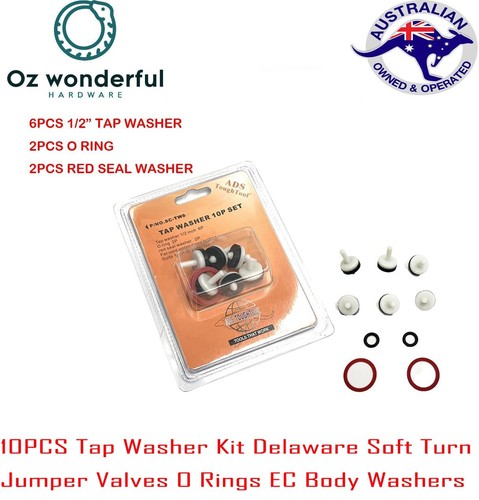 10PCS Tap Washer Kit Delaware Soft Turn Jumper Valves O Rings EC Body ...