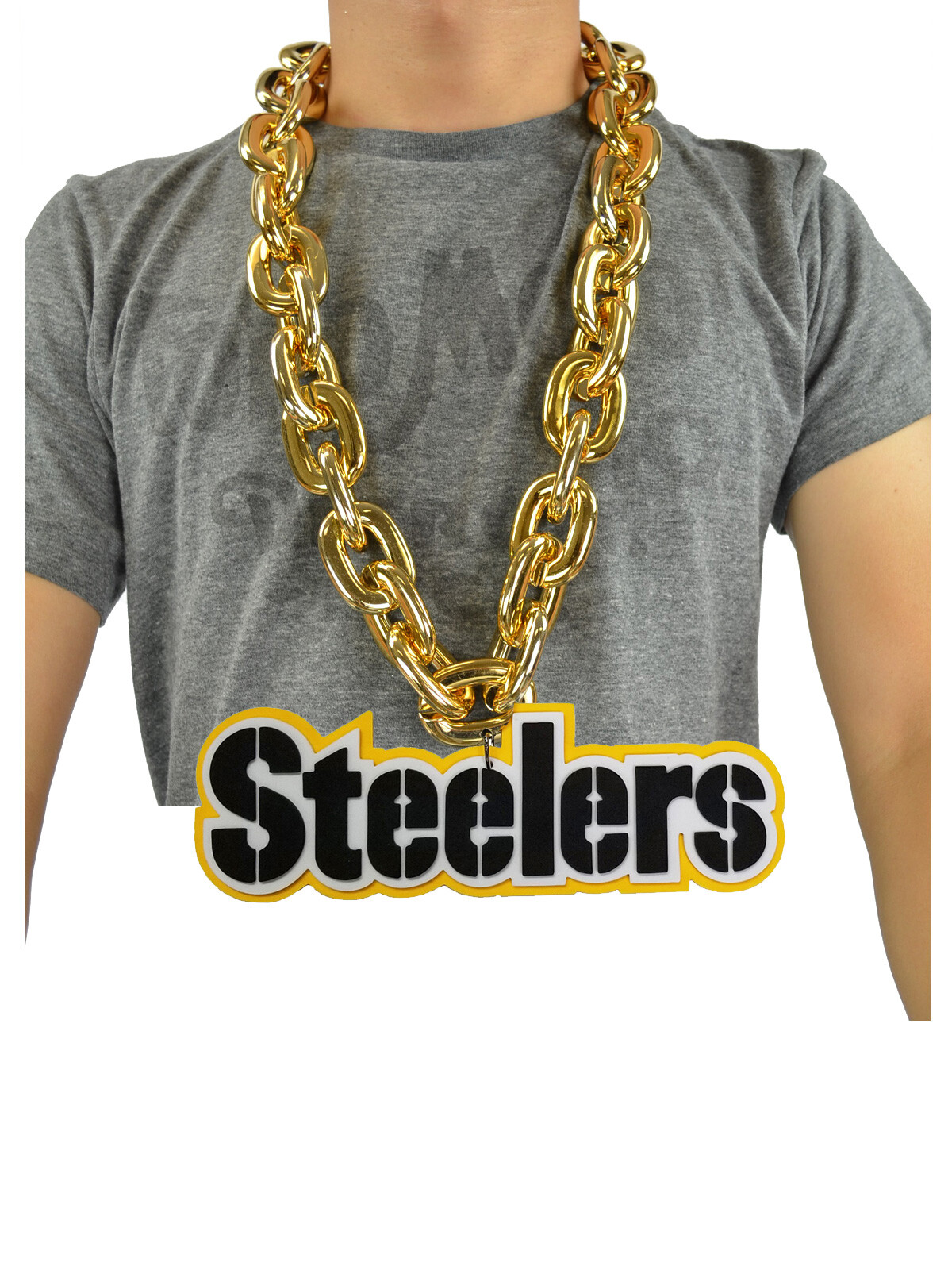 New NFL Pittsburgh Steelers Gold Color Fan Chain Necklace Foam | eBay